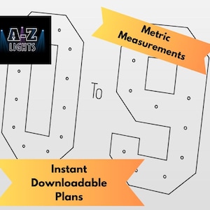 4ft '0-9' Marquee Number Plans Blueprints Templates Light up Numbers ...