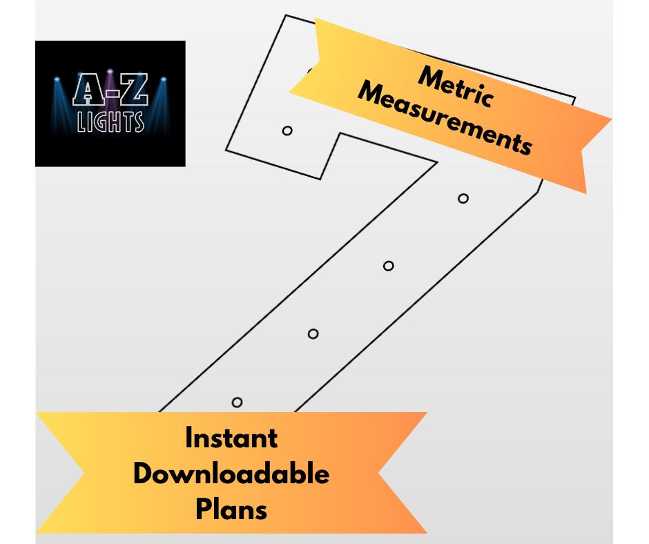 4ft '7' Marquee Number Plans Blueprints Templates Light up Numbers ...