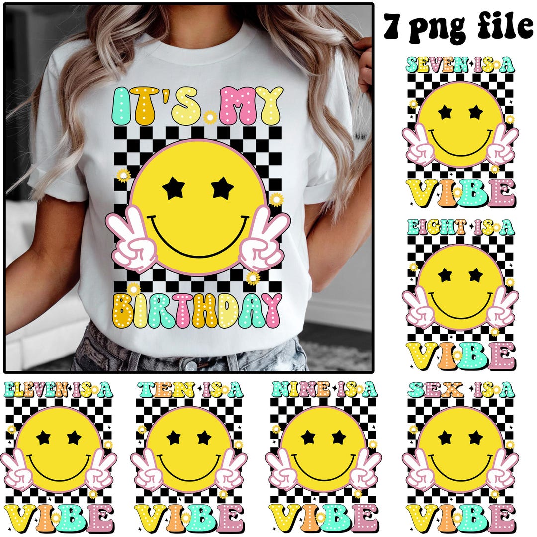 Retro Birthday Smile Face Gro-ovy Png, Smiley Face Birthday Girl Png ...