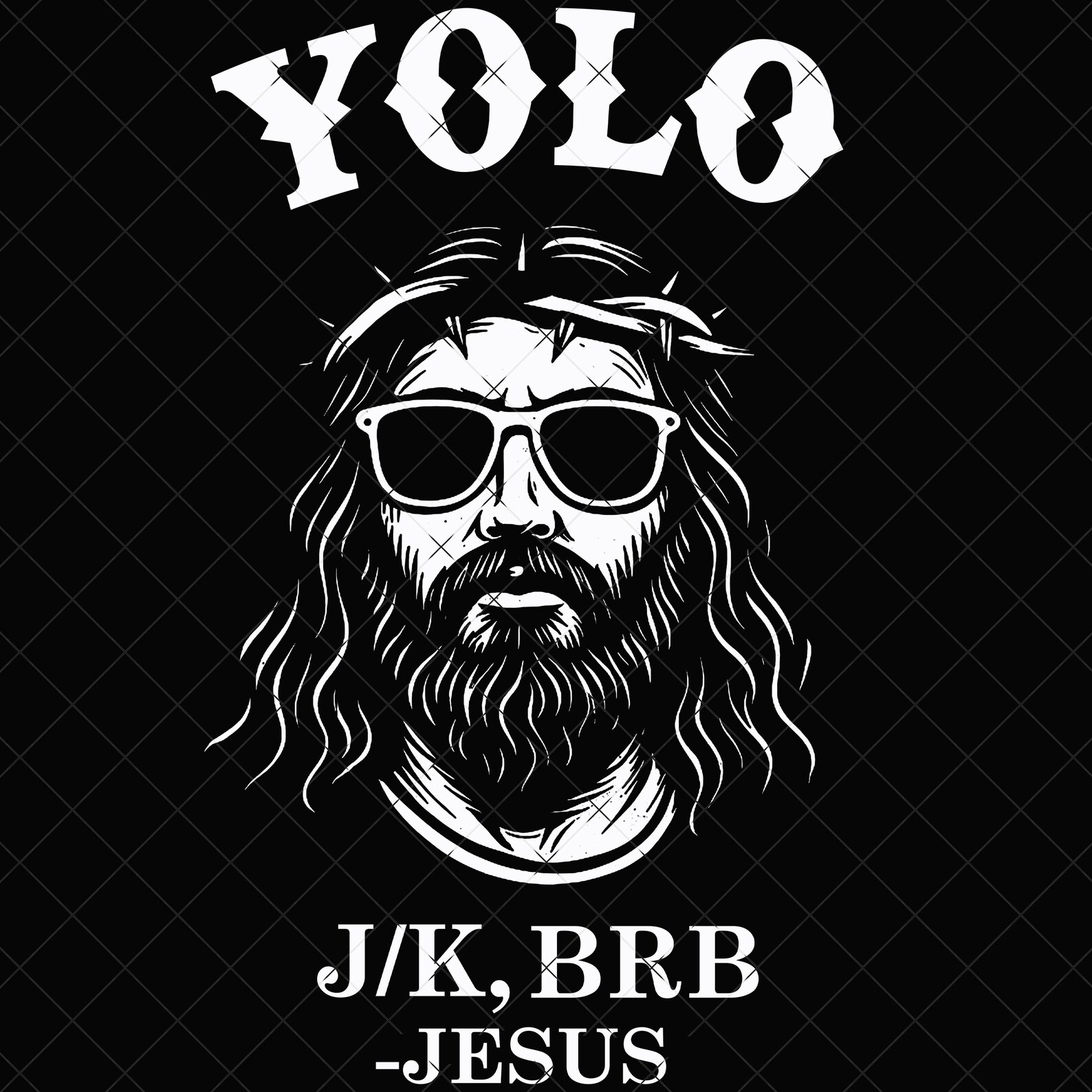 YOLO JK Jesus Png, Trendy Cool Jesus Png, Vintage Looking Washed SVG ...