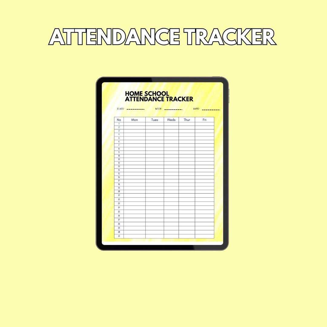 Homeschool Attendance Tracker Printable: Attendance Sheet PDF (8.5 X 11 ...
