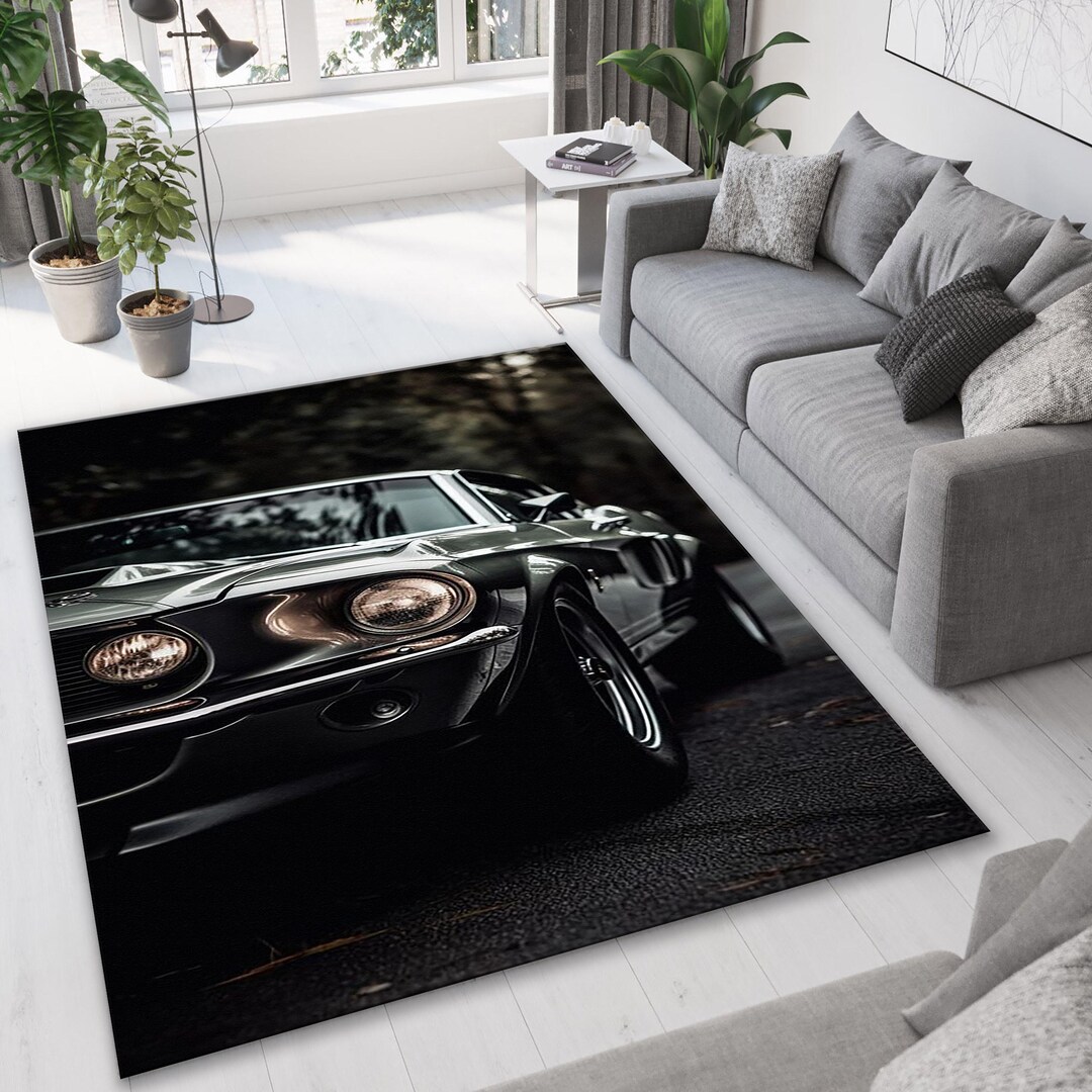 Ford Mustang Car Rug, Shelby, Tuning Car Rug, 1967 Model,living Room ...