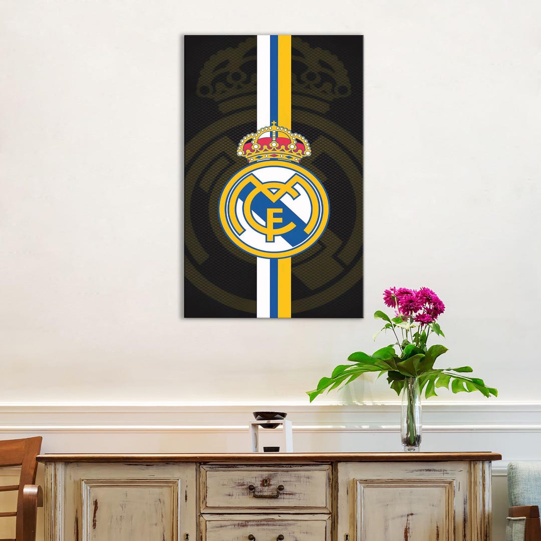 Real Madrid Wall Art, Real Madrid CF Logo Poster, Football Poster, La ...