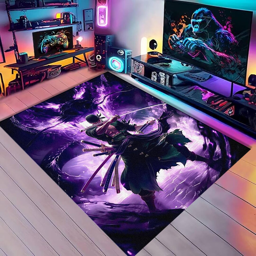 One Piece Rug, Roronoa Zoro Rug, Mugiwara, Manga Design Rug, Joyboy ...