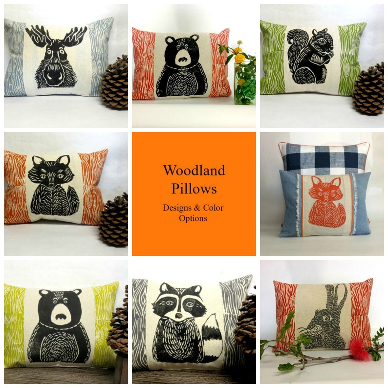 Moose Pillow Woodland Moose Pillow Your Choice of Wood | Etsy