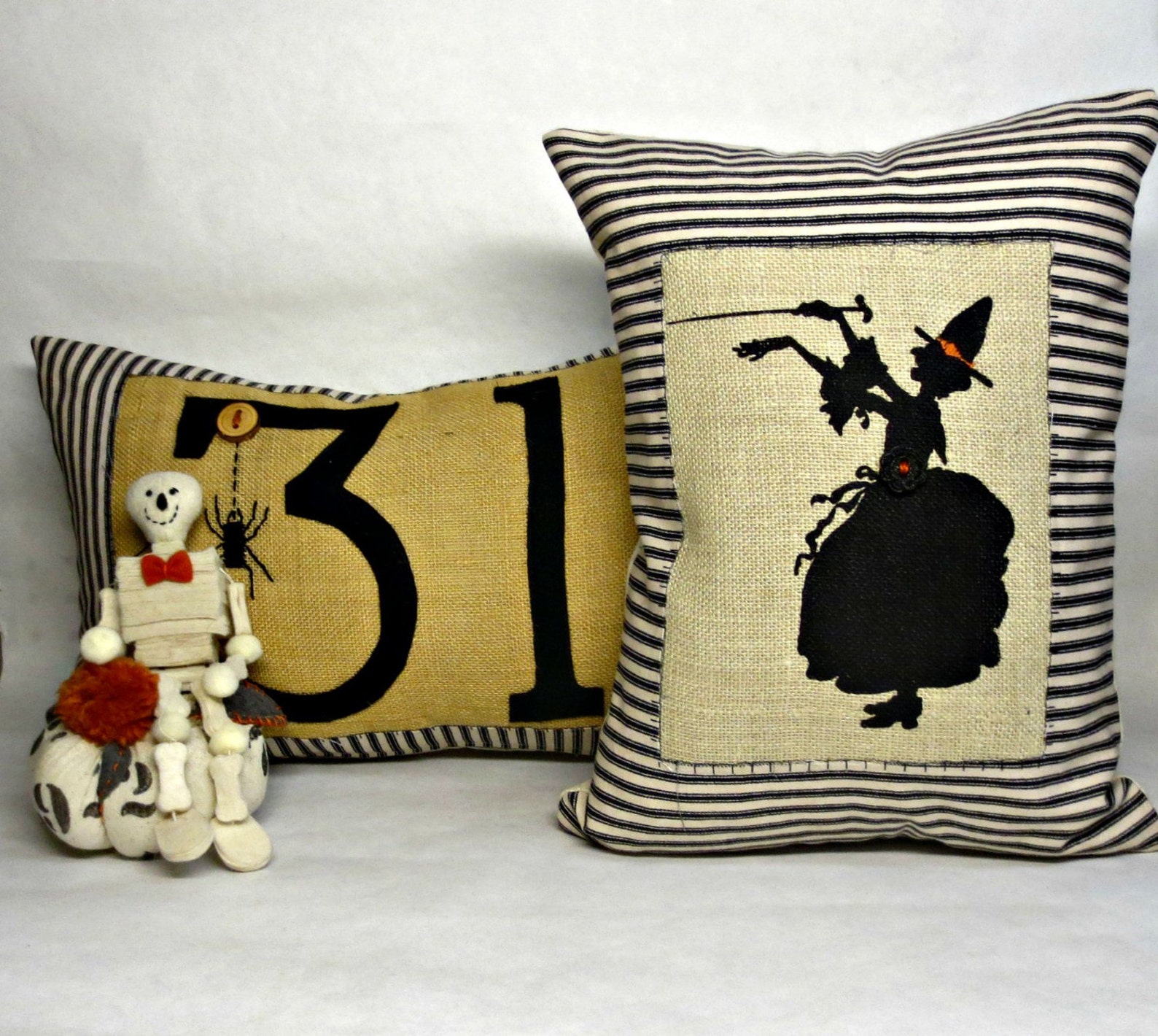 Wicked Witch Pillow Halloween Pillow Orange Accented - Etsy