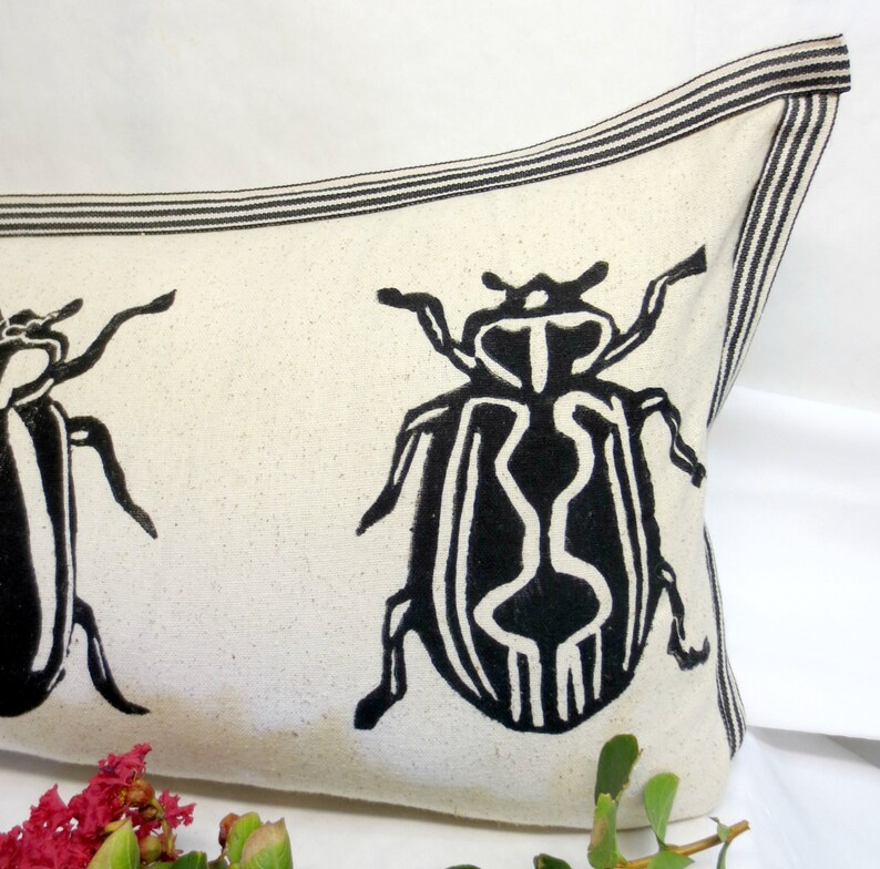 Insect Print Kidney Pillow Decorative Insect Block Print - Etsy