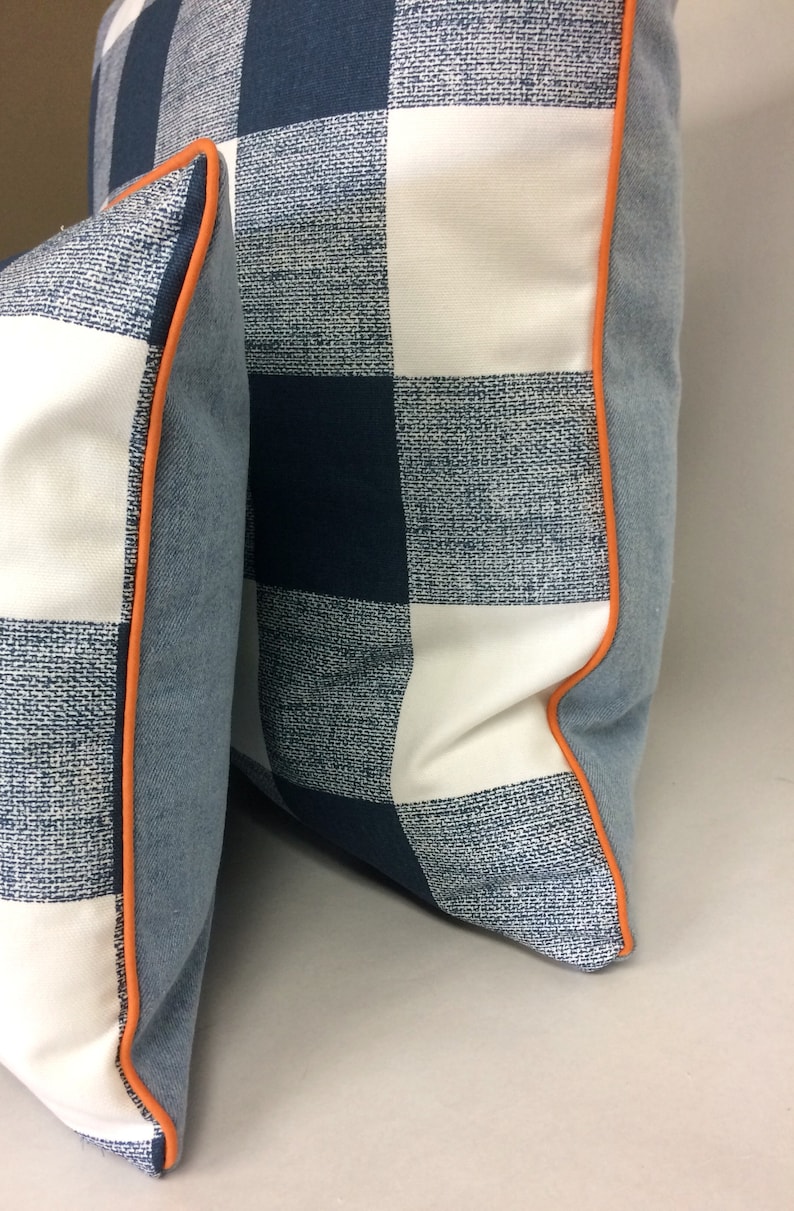Blue and White Buffalo Check Pillows Blue and White Gingham | Etsy
