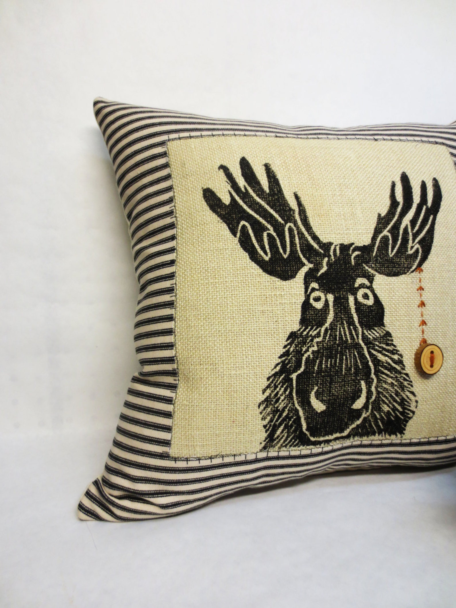 Moose Throw Pillow Woodland Rustic Moose Pillow Moose | Etsy