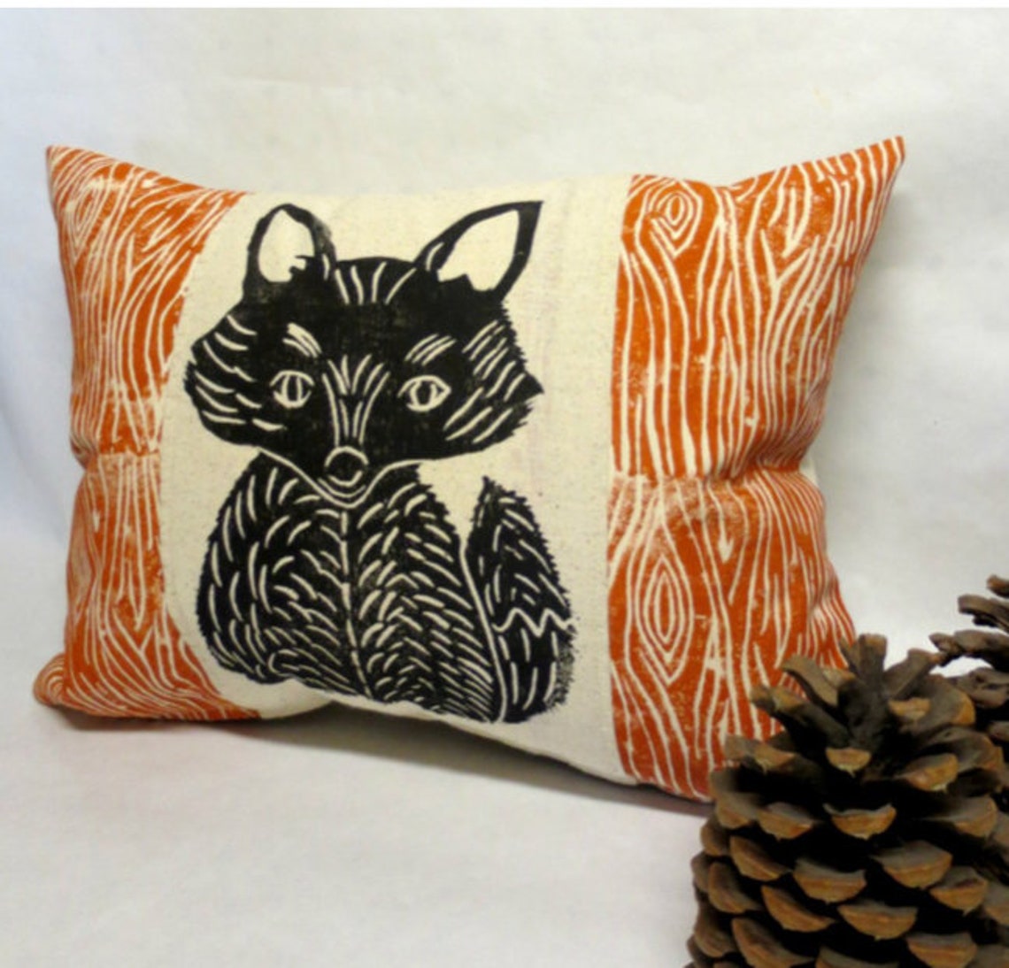 Fox Pillow Woodland Fox Pillow Your Choice of Wood Color | Etsy