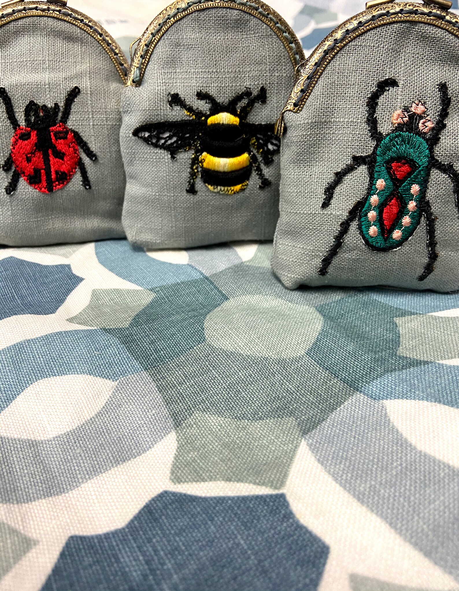 Hand Crafted Coin Purse/ Bee Insect Coin Purse / Gifts for Her Lady Bug ...