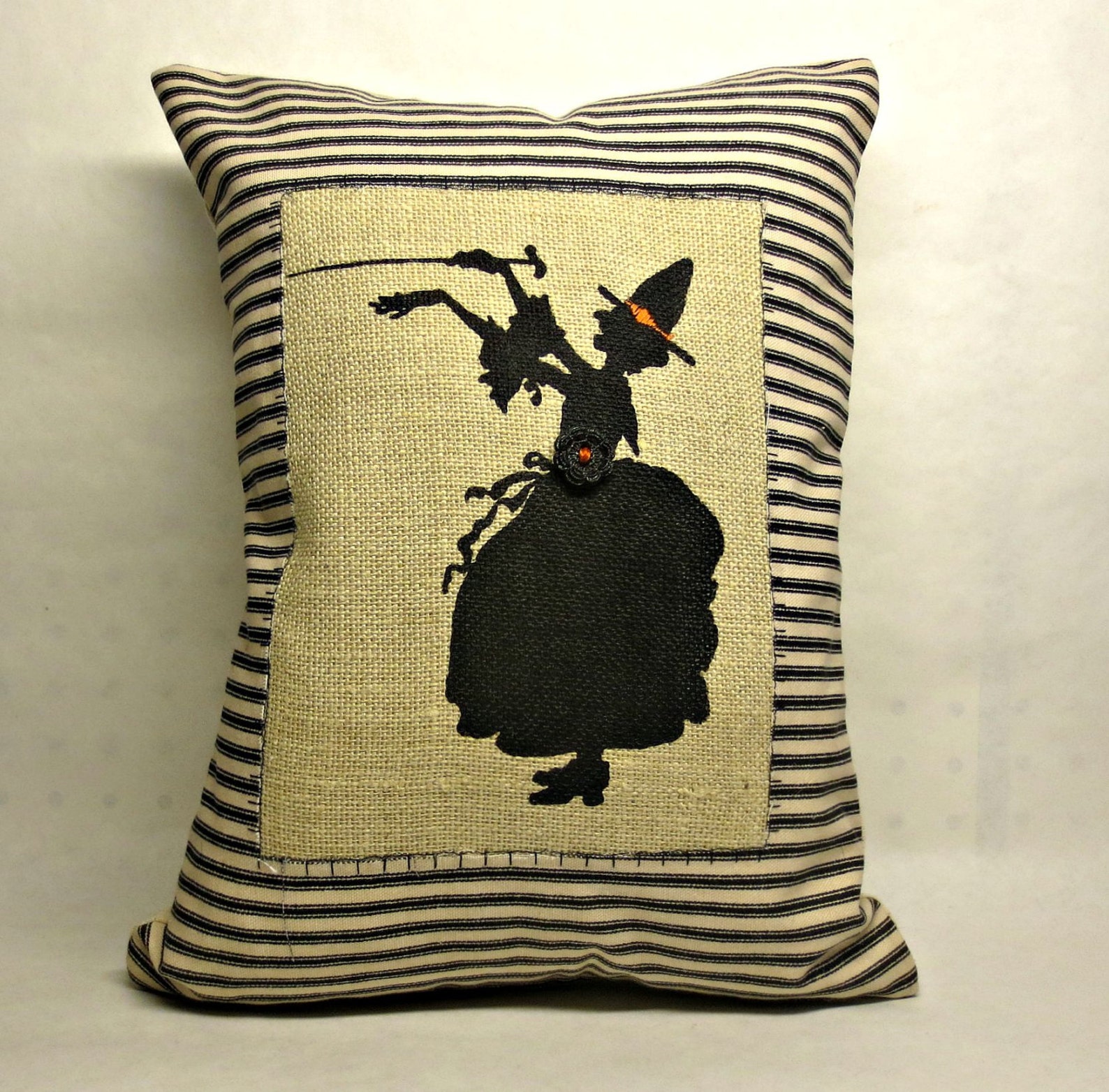 Wicked Witch Pillow Halloween Pillow Orange Accented - Etsy