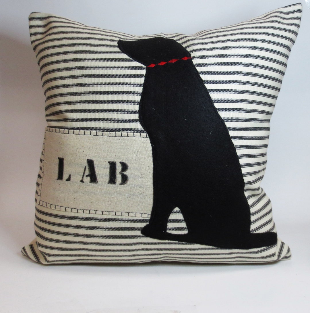 Black Lab Pillow - Decorative Black Lab Pillow Cushion Cover - Dog ...