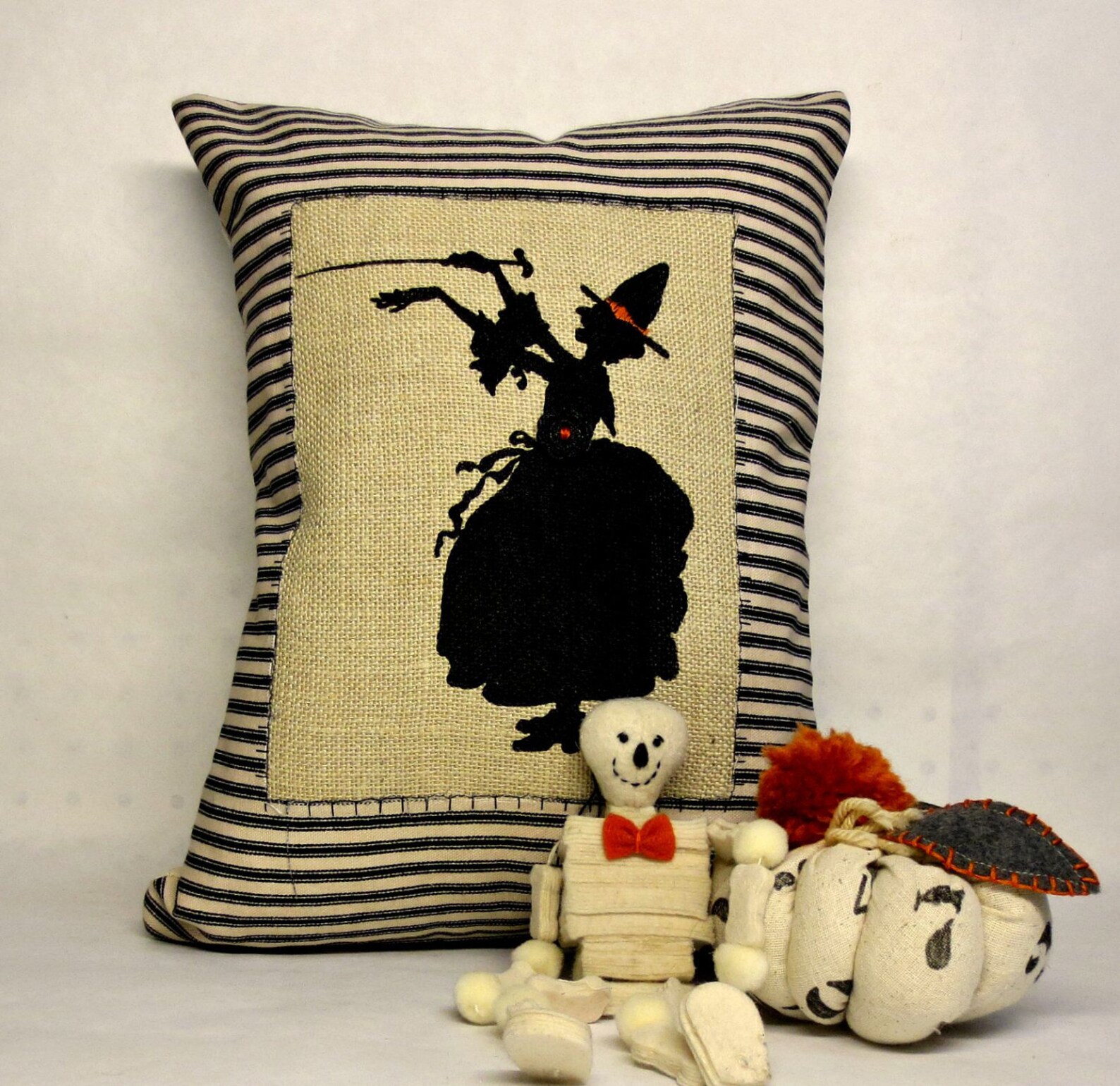 Wicked Witch Pillow Halloween Pillow Orange Accented - Etsy