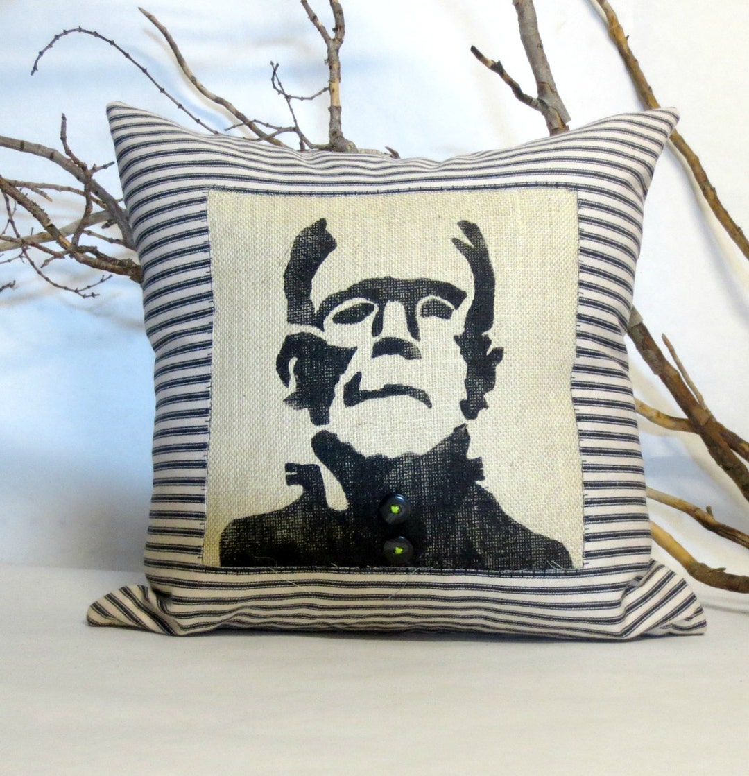 Halloween Frankenstein Print Pillow - Gothic Halloween Frankenstein ...