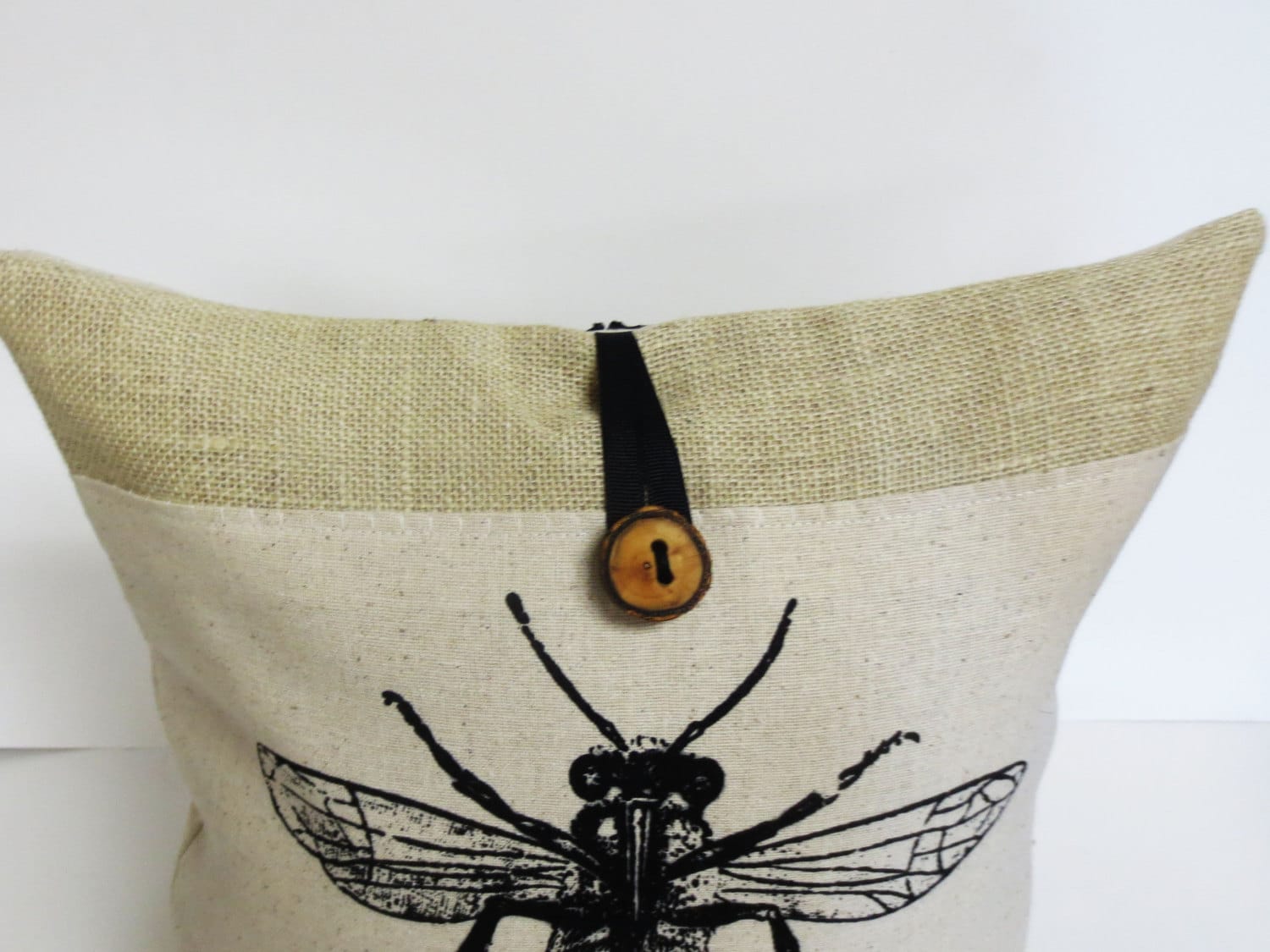 Bee Insect Screen Print Pillow Poly Burlap Pillow | Etsy