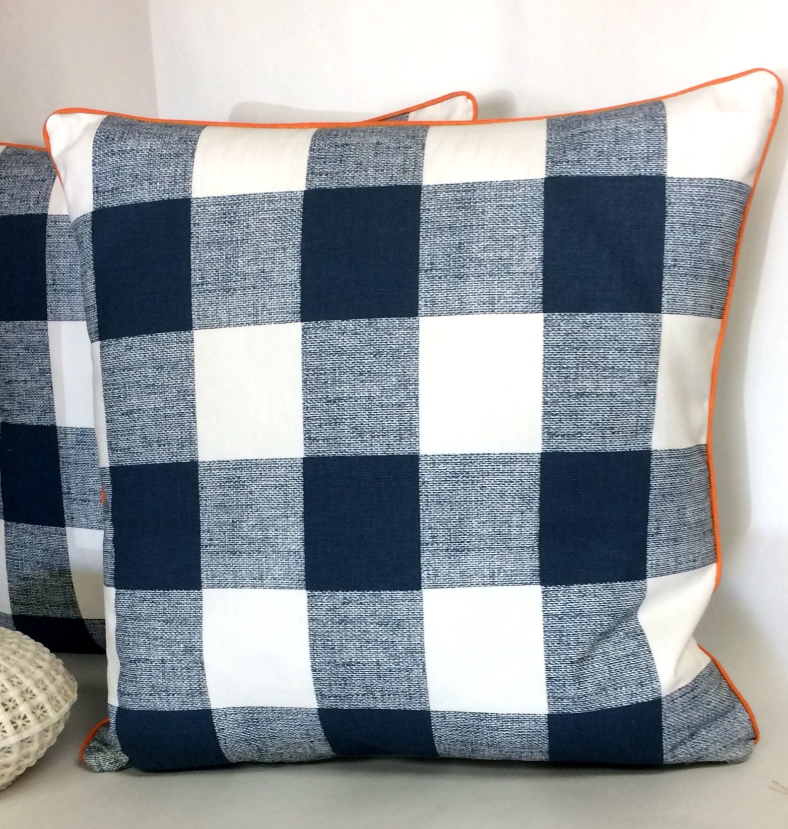 Blue and White Buffalo Check Pillows Blue and White Gingham - Etsy