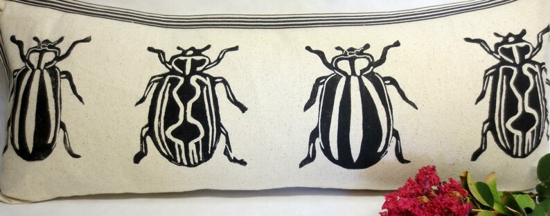 Insect Print Kidney Pillow Decorative Insect Block Print - Etsy