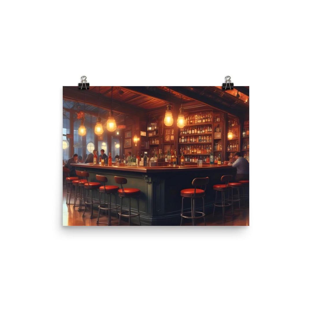 Classic Bar Room Poster - Vintage Whiskey Lounge Wall Art - Elegant ...