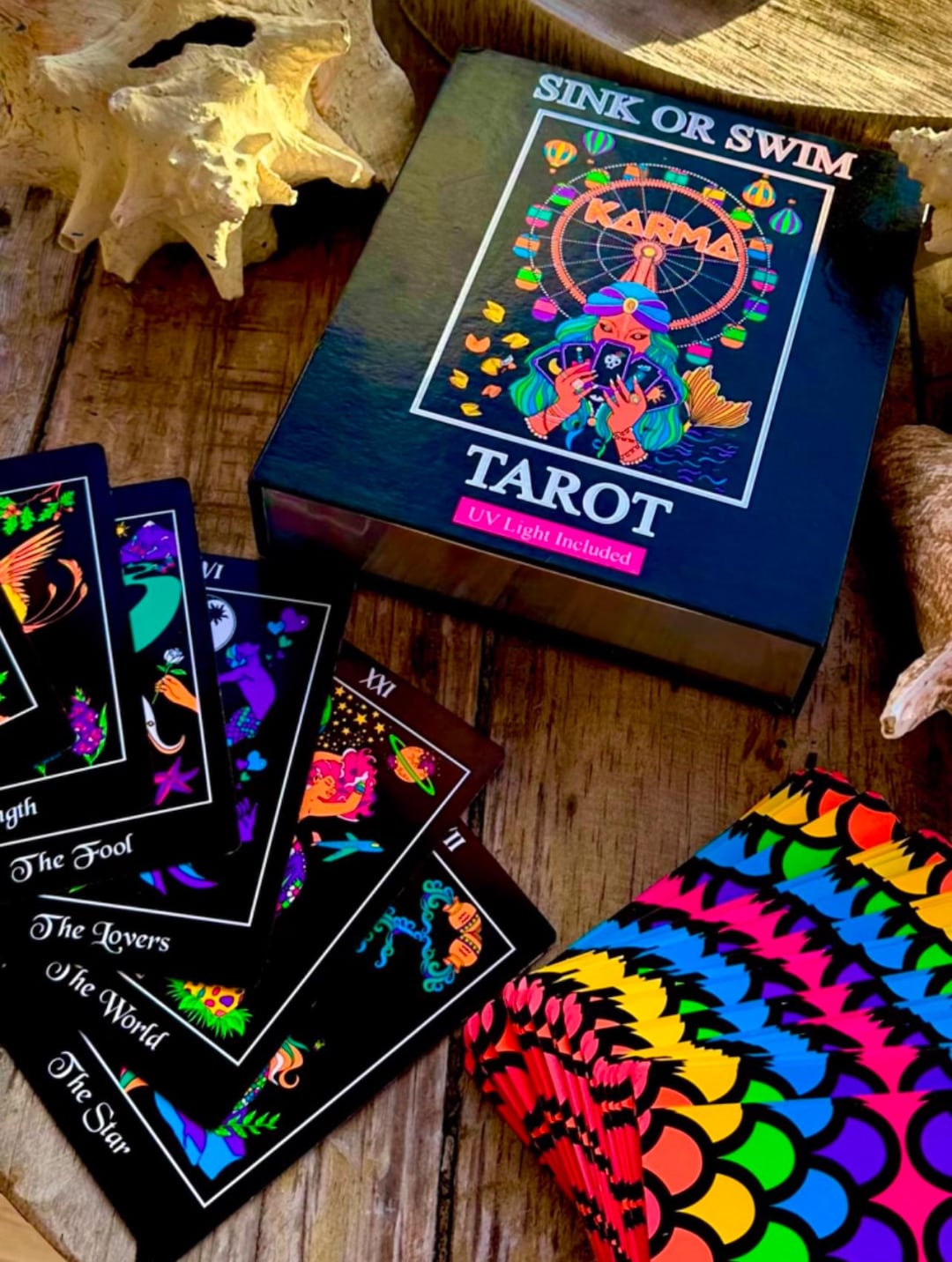 Tarot Deck, Tarot Cards, Uv Glow Tarot, Neon Tarot, Glow in the Dark ...