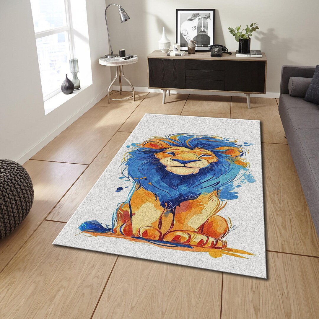 King Lion Rug, King Lion Design, Cool Animal, the Lion King Rug, Living ...