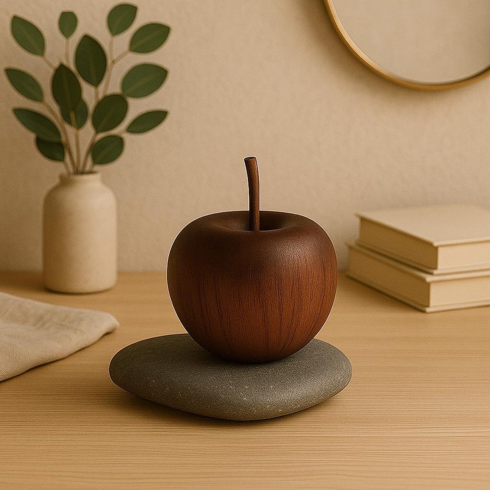 Minimalist Wood Apple Diffuser – Aromatherapy Ornament & Blessing Gift ...