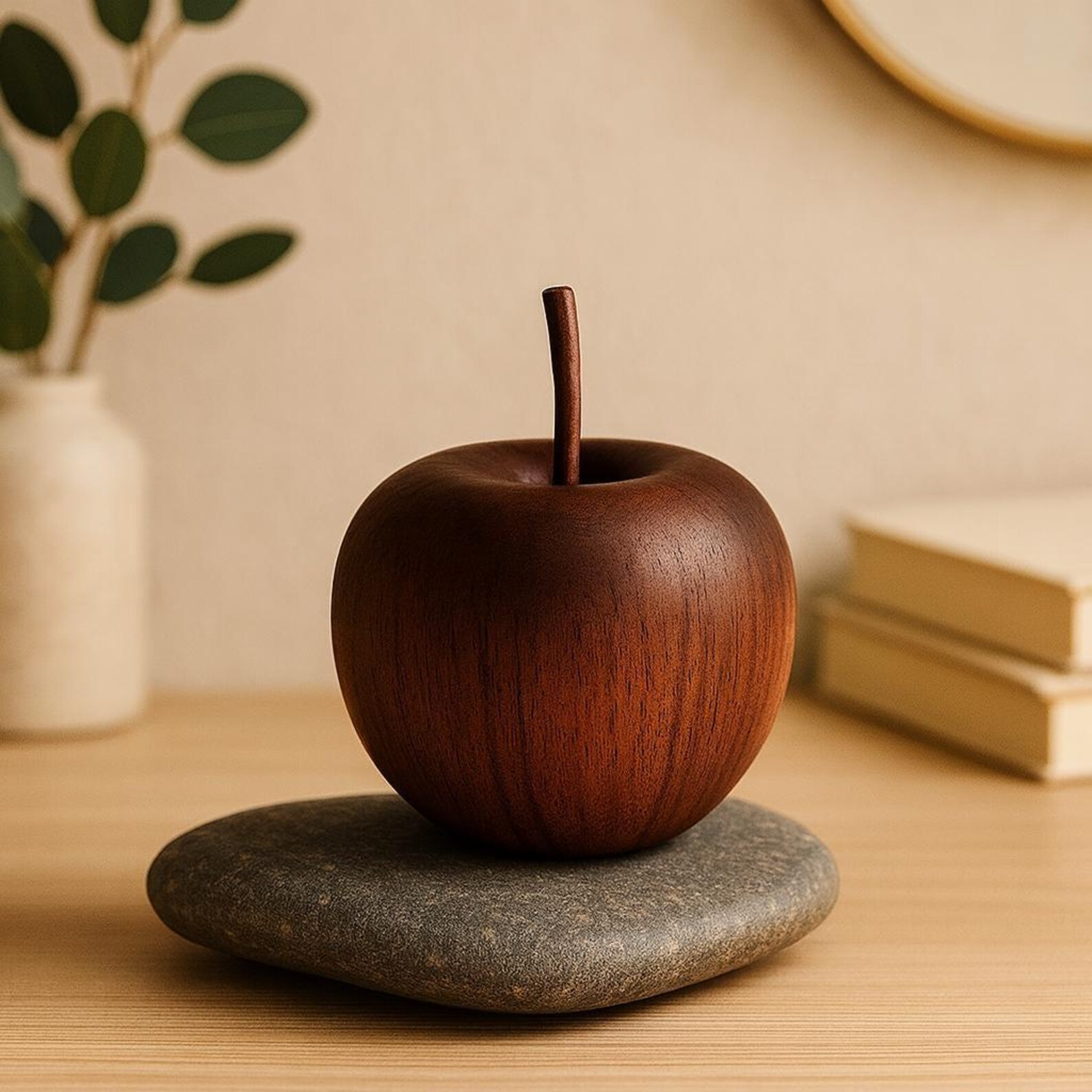 Minimalist Wood Apple Diffuser – Aromatherapy Ornament & Blessing Gift ...