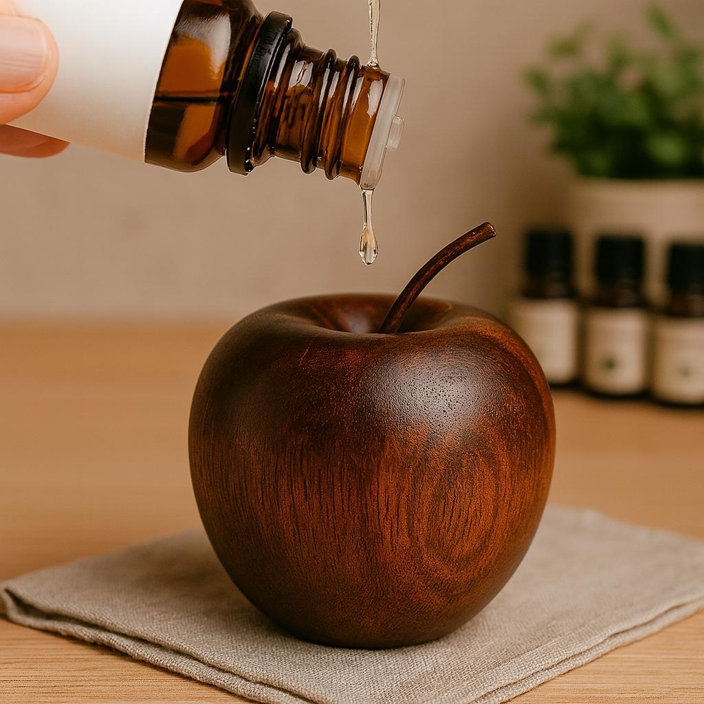 Minimalist Wood Apple Diffuser – Aromatherapy Ornament & Blessing Gift ...