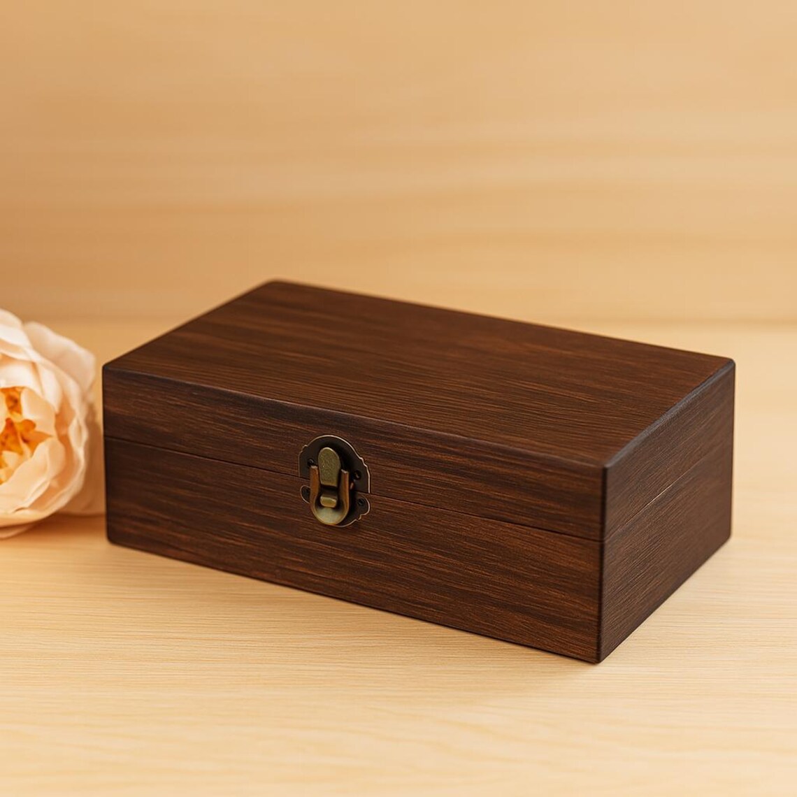 Retro Wooden Clamshell Box: Handmade Jewelry & Desk Organizer - Etsy
