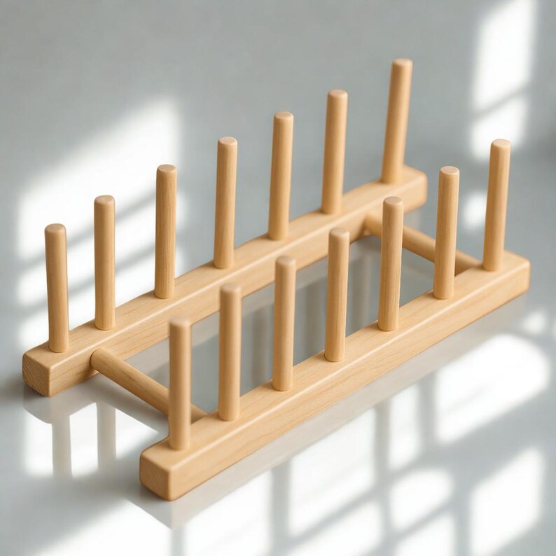 Handmade Wooden Dish Drying Rack: Minimalist Eco Kitchen Organizer - Etsy