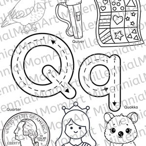 Letter Q Preschool Learning Worksheet | Alphabet Tracing, Coloring ...