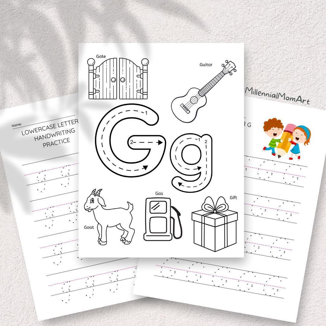 Letter G Preschool Worksheet | Alphabet Tracing & Coloring Page | Hard ...