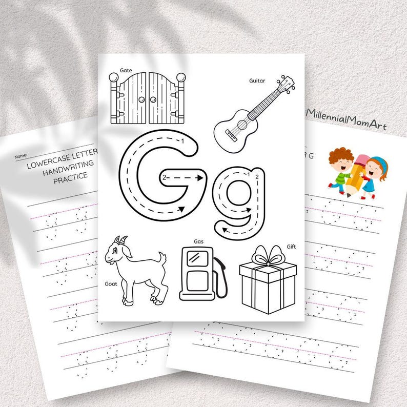 Letter G Preschool Worksheet | Alphabet Tracing & Coloring Page | Hard ...