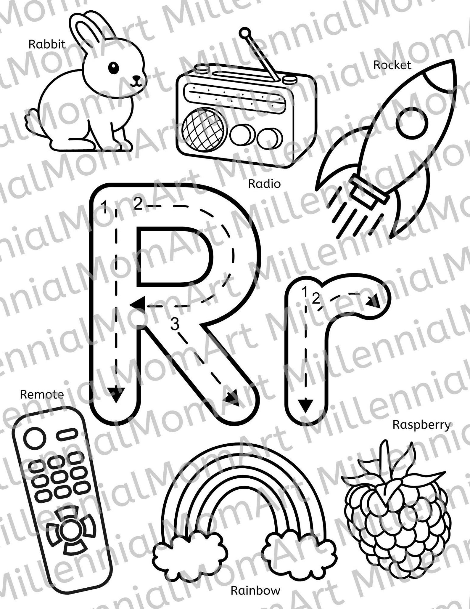 Letter R Preschool Learning Worksheet | Alphabet Tracing, Coloring ...