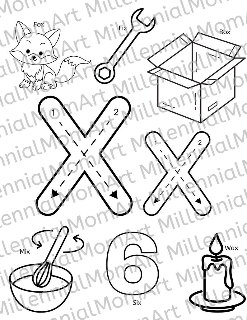 Letter X Preschool Worksheet | Alphabet Tracing & Coloring Page | "x ...