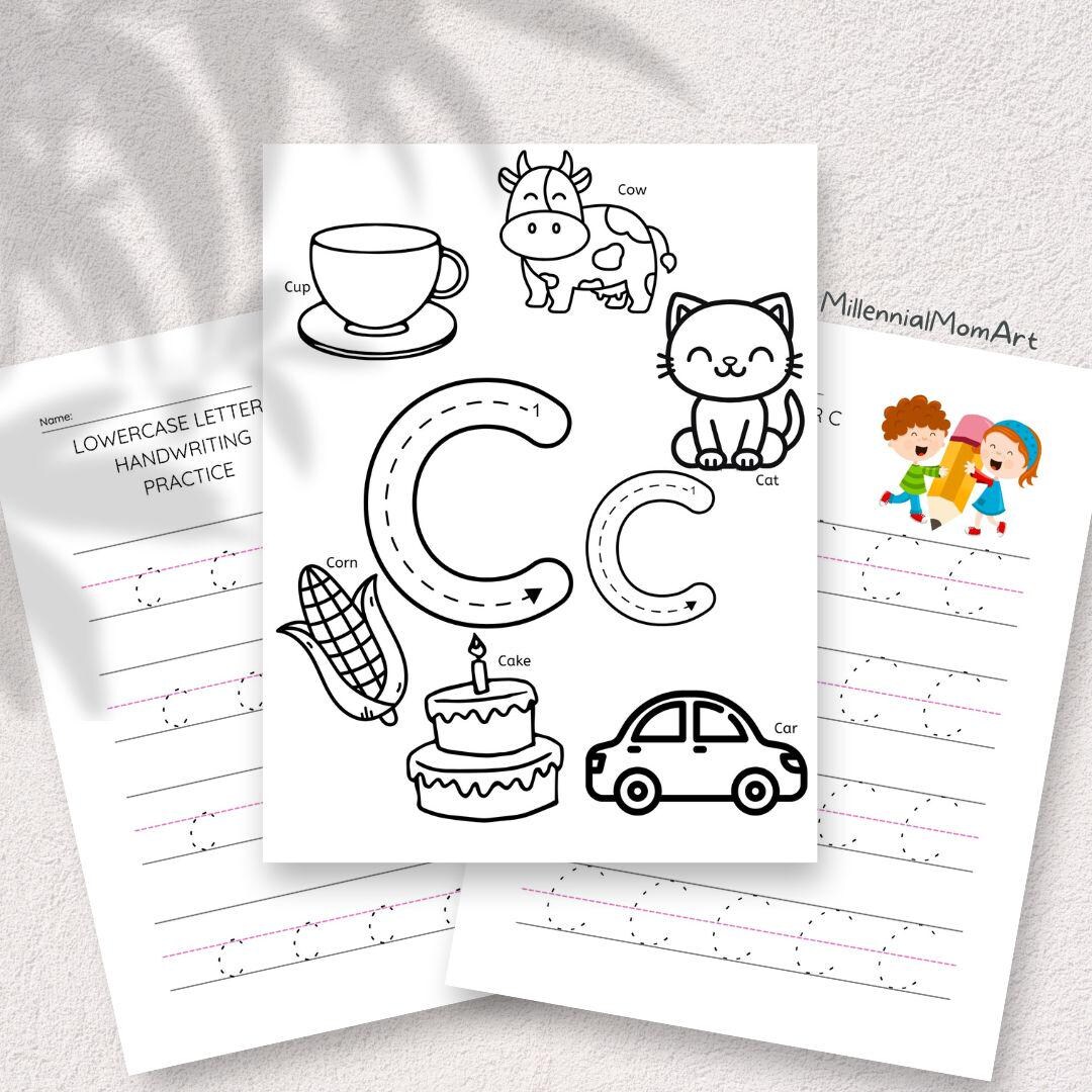 Letter C Preschool Learning Worksheet | Hard "c" Sound Alphabet Tracing ...