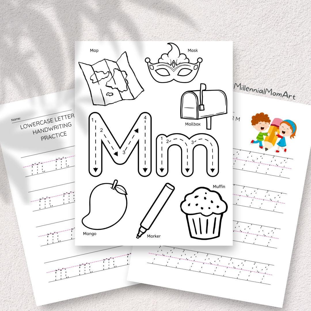 Letter M Preschool Learning Worksheet | Alphabet Tracing Practice | "m ...
