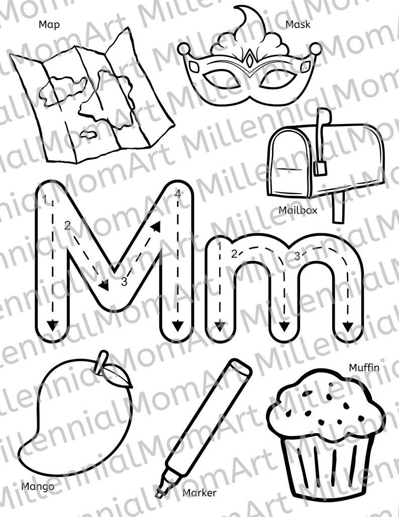 Letter M Preschool Learning Worksheet | Alphabet Tracing Practice | "m ...
