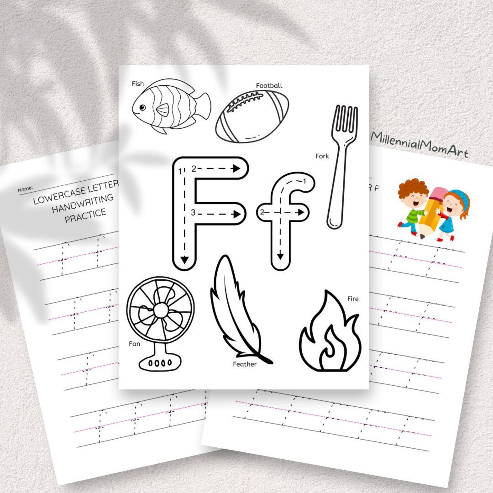 Letter F Preschool Learning Worksheet | Alphabet Tracing & Coloring ...