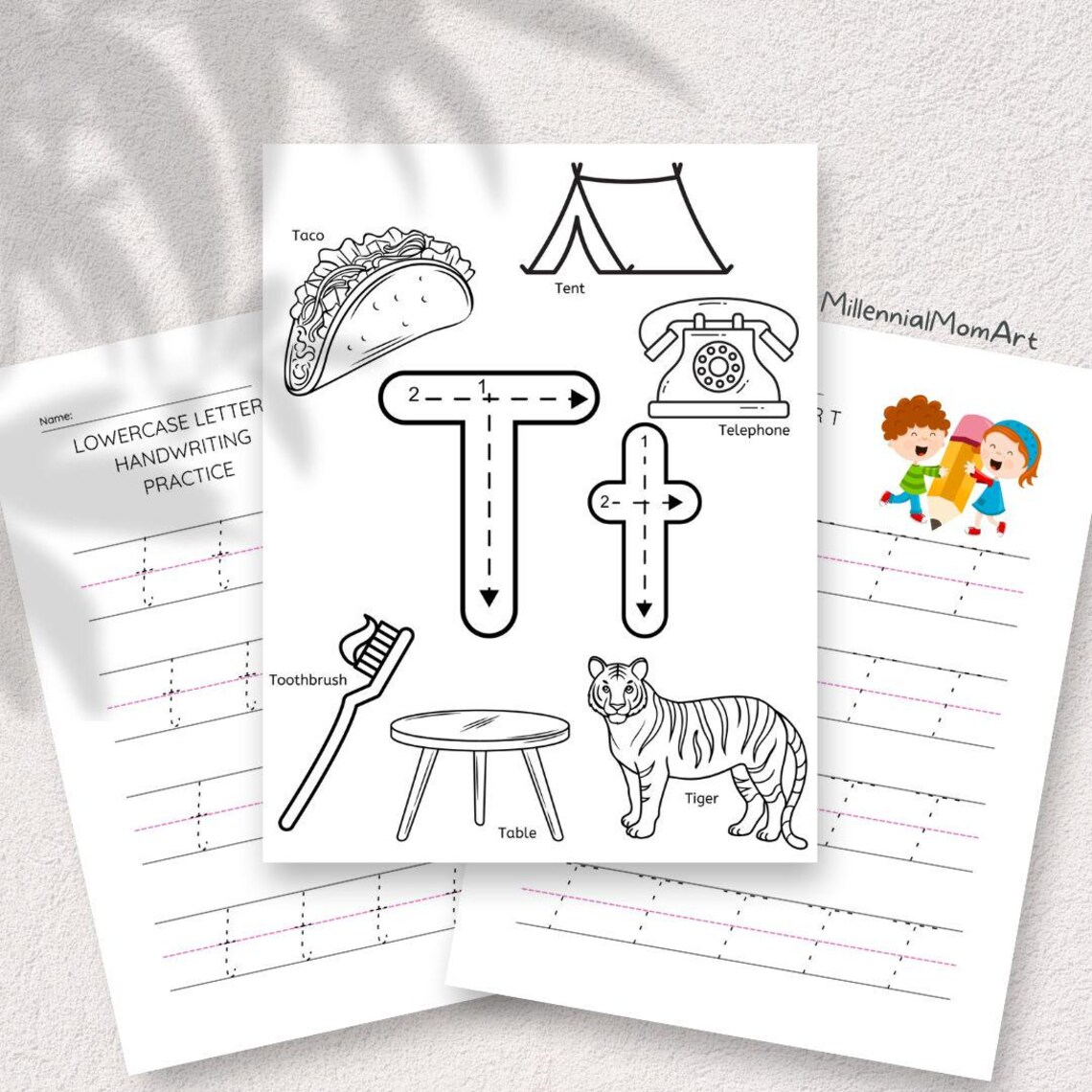 Letter T Preschool Worksheet | Alphabet Tracing & Coloring Page | "t ...