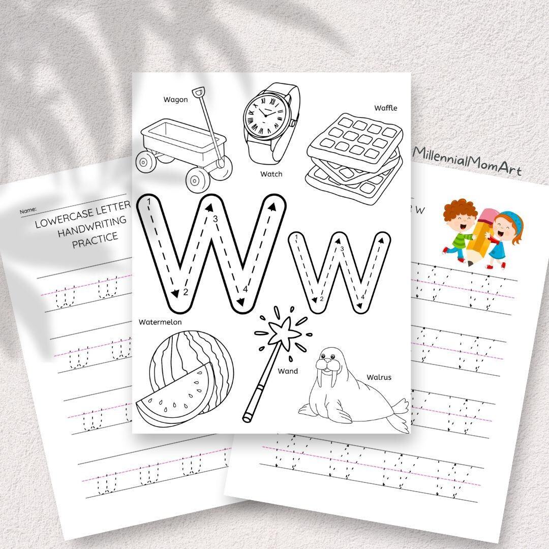 Letter W Preschool Worksheet | Alphabet Tracing & Coloring Page | "w ...