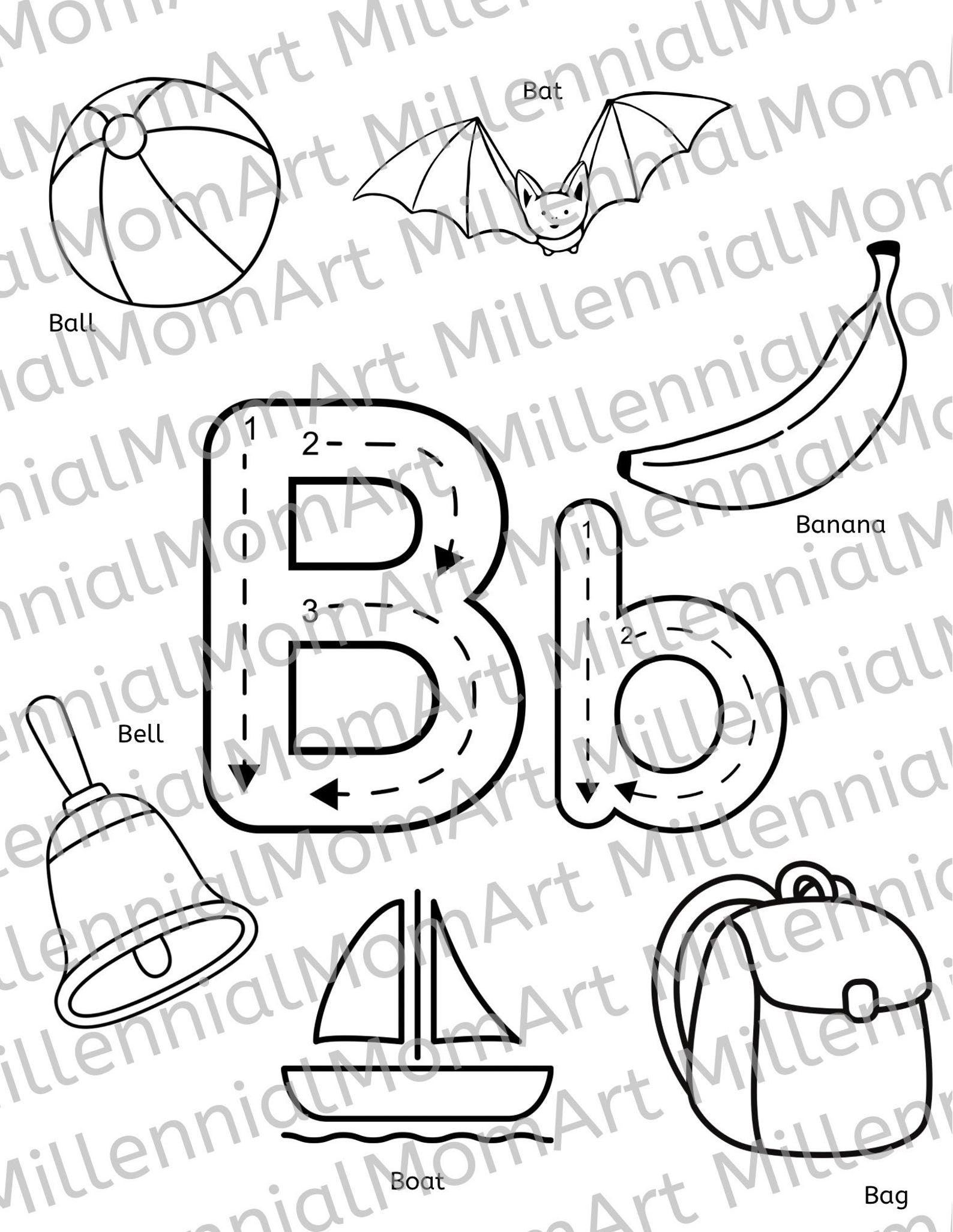 Letter B Preschool Learning Worksheet | PDF Download | Alphabet Tracing ...
