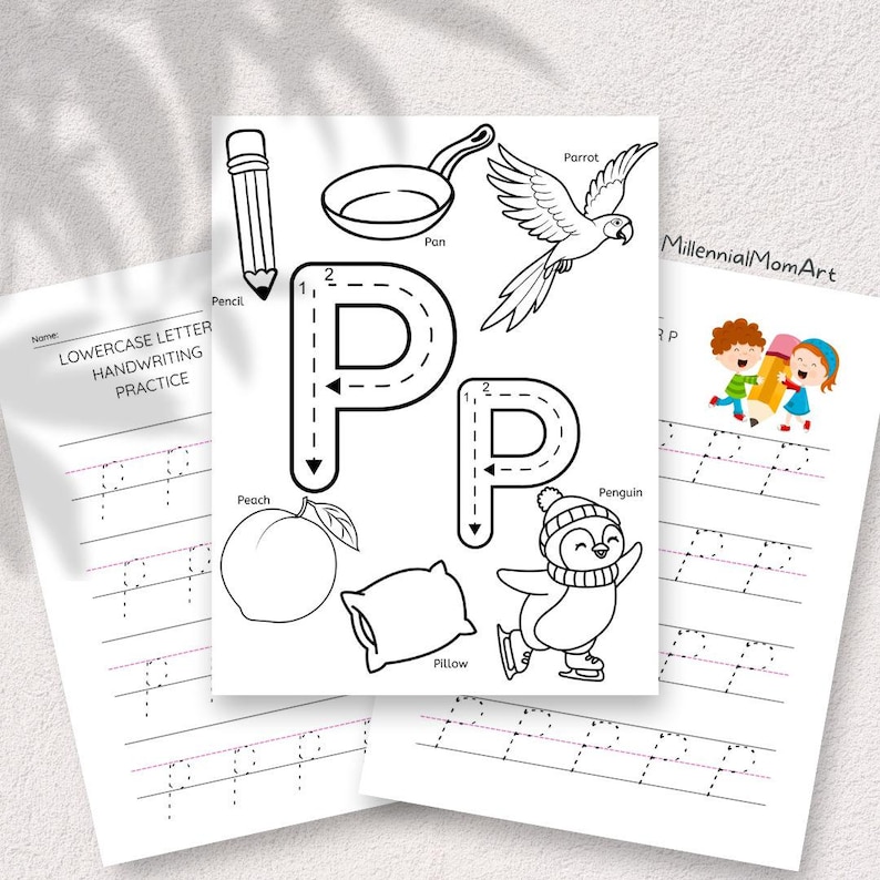 Letter P Preschool Learning Worksheet | Alphabet Tracing, Coloring ...