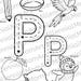 Letter P Preschool Learning Worksheet | Alphabet Tracing, Coloring ...