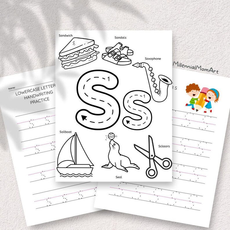 Letter S Preschool Worksheet | Alphabet Tracing & Coloring Page | Hard ...