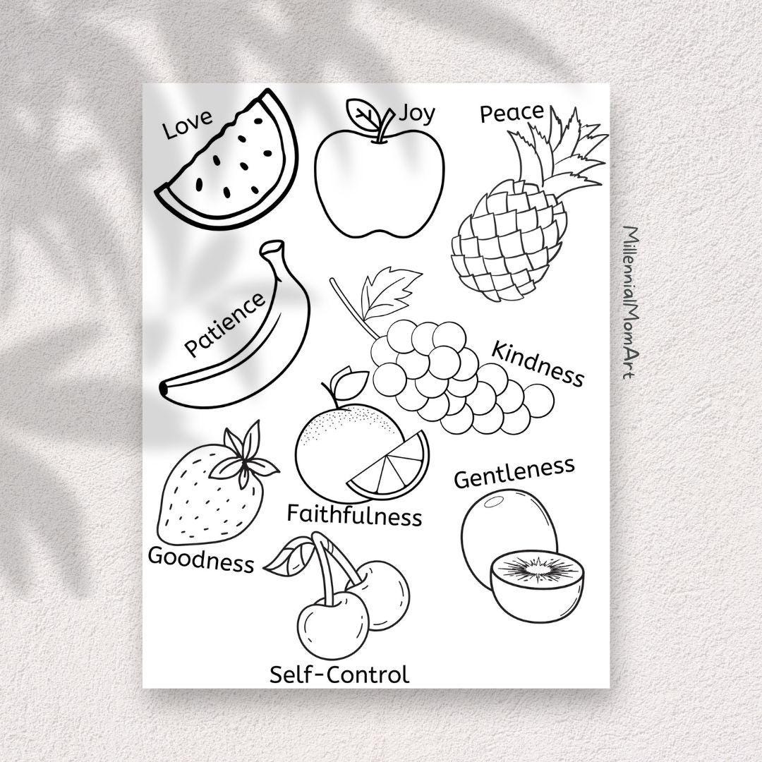 Fruits of the Spirit Coloring Page | Christian Preschool Printable ...