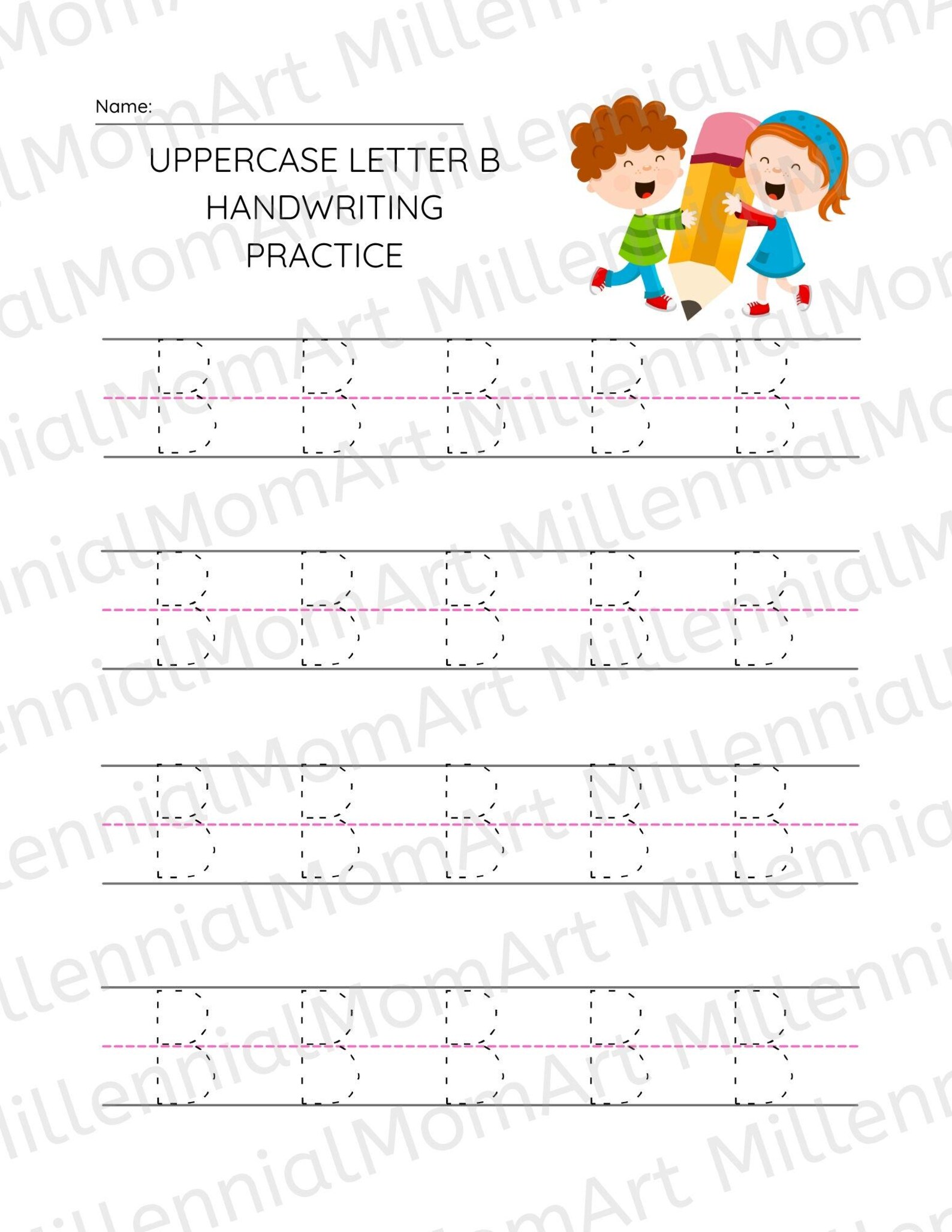 Letter B Preschool Learning Worksheet | PDF Download | Alphabet Tracing ...