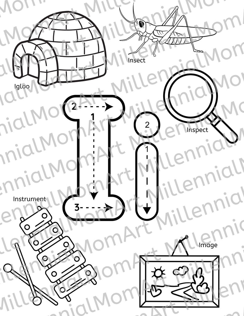 Letter I Preschool Learning Worksheet | Short "i" Sound Alphabet ...