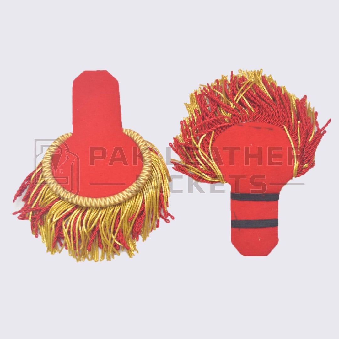 Red Shoulder Epaulettes With Red and Gold Fringe - Etsy