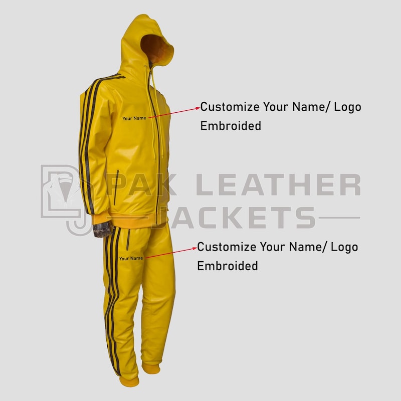 Yellow Leather Tracksuit - Etsy